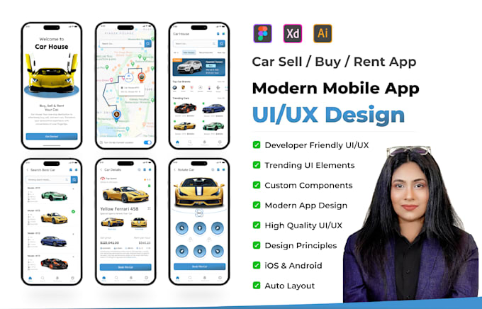 Create modern trending mobile app ui ux design ios android by Nafisatdisha | Fiverr