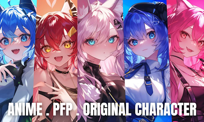 Draw your anime original character design, fan art, anime art, avatar ...