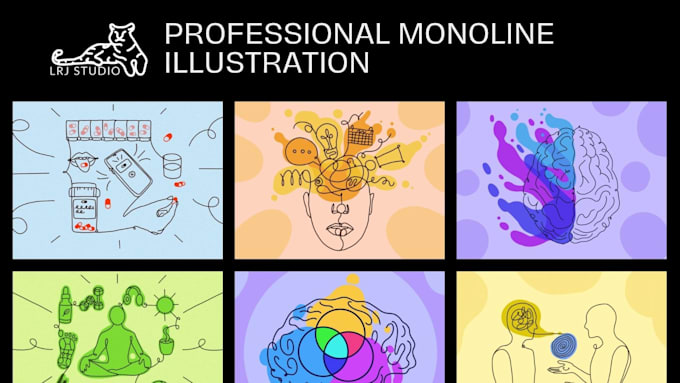 Create a professional monoline illustration by Lauren_jackson2 | Fiverr