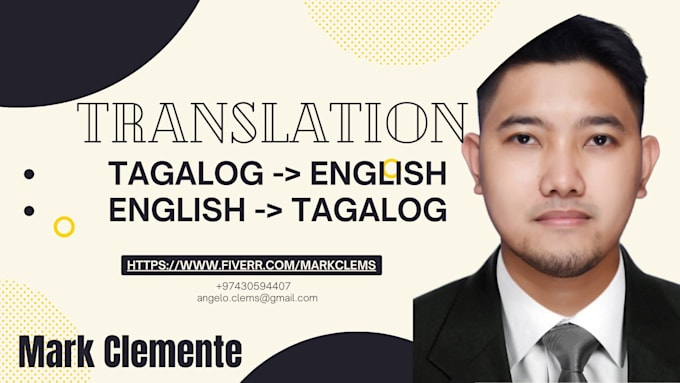 Translation tagalog to english , english to tagalog by Markclems | Fiverr