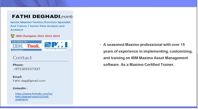 Do Maximo Consultant And Training Learn Maximo From A To Z By Fathideghadi Fiverr