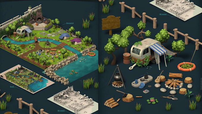 Design 3d Game Environment 3d Game Background Level Design Metaverse