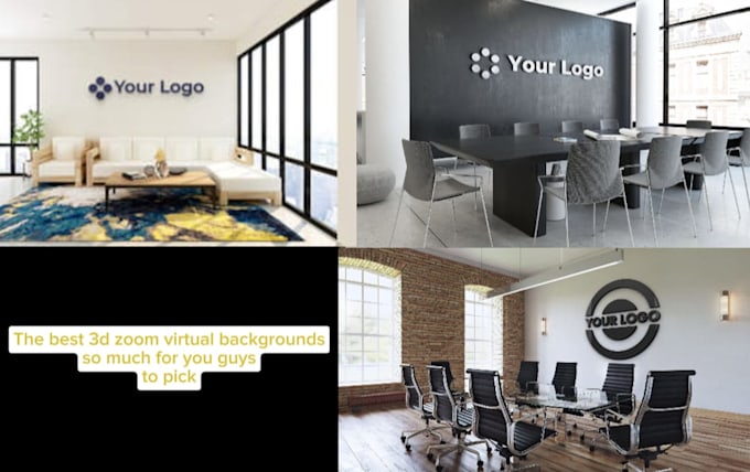 Design office mockup and custom zoom virtual backgrounds by Izhan0 | Fiverr