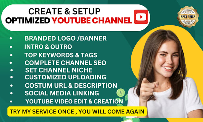 Create and setup youtube channel by Ansa_05 | Fiverr