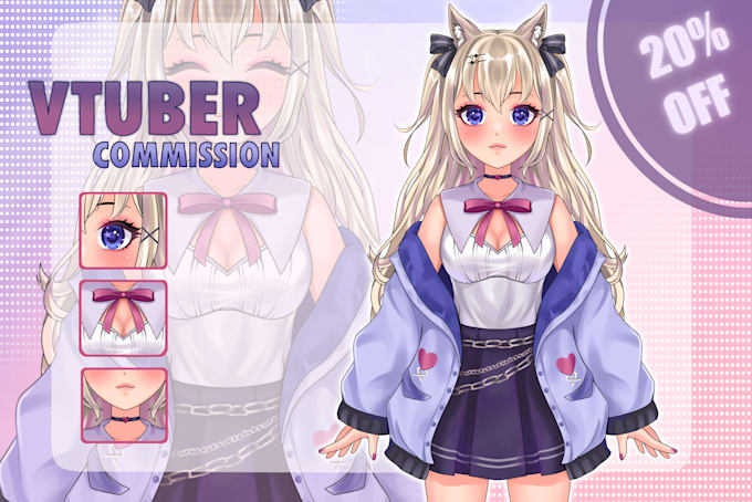 Create custom live2d model vtuber character design by Drawing_peach ... Create custom live2d model vtuber character design by Drawing_peach ...