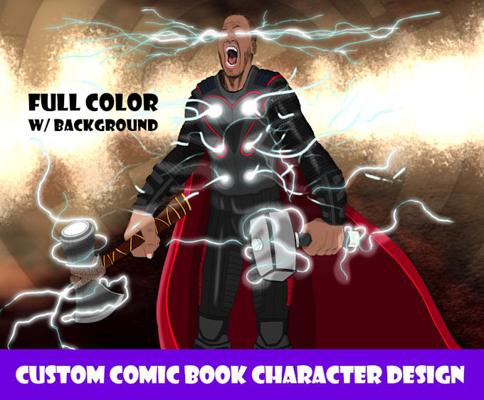 Create your custom comic book character design by Amarbrisco | Fiverr