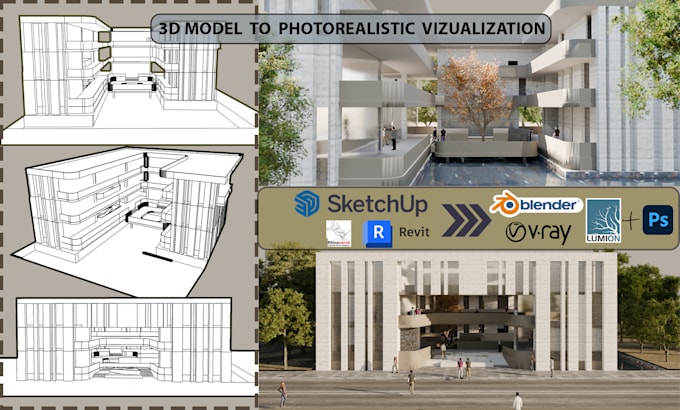 Create realistic exterior architecture rendering by Ifanulnirjon | Fiverr