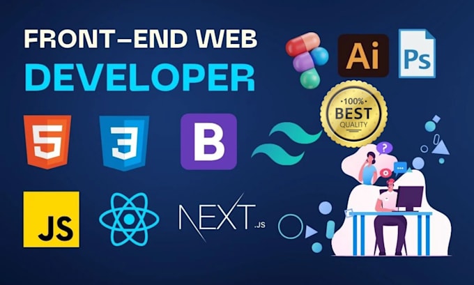 Expert front end developer, html css javascript react js, website ...