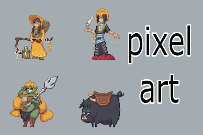 Create a pixel art character game animation for you by Milagrosi | Fiverr