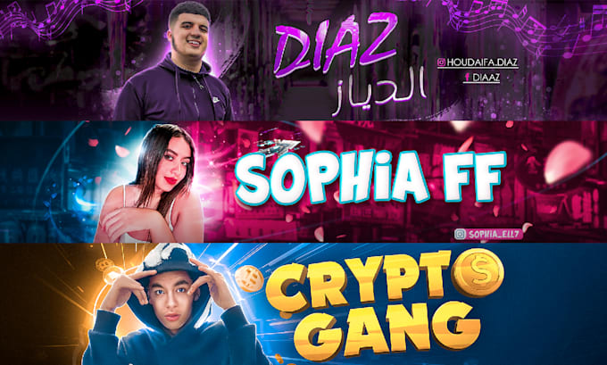 Design a professional youtube banner and icon, channel art by Sword_17 ...