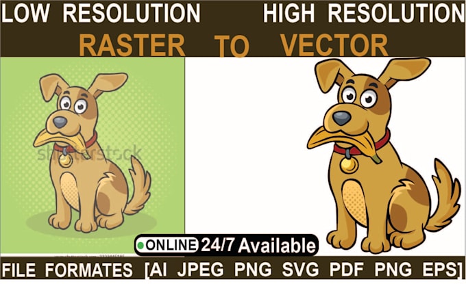 Convert raster logo, image in vector file high resolution ai,png,eps ...