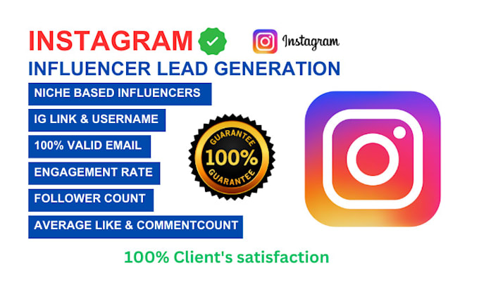 Instagram influencer lead generation by Shahyasinarafat | Fiverr