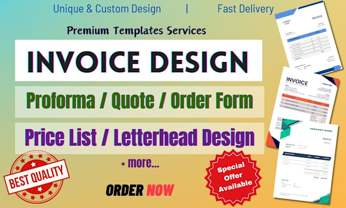 Design invoice template, quotation, letterhead, bills, price list or ...