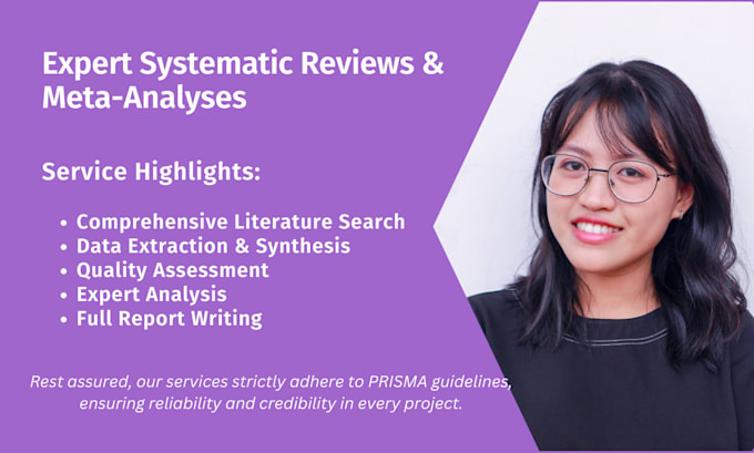 Conduct a comprehensive systematic review and meta analysis by Marymadisontech | Fiverr