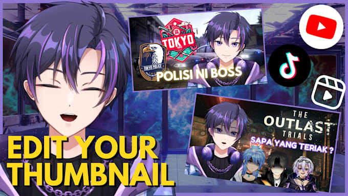 Edit your vtuber thumbnail youtube video by Nickchishiki | Fiverr