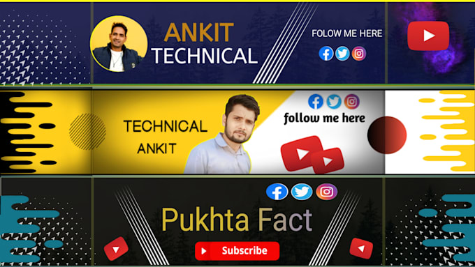 Design a perfect youtube banner in 24 hrs by Sunny_colema | Fiverr