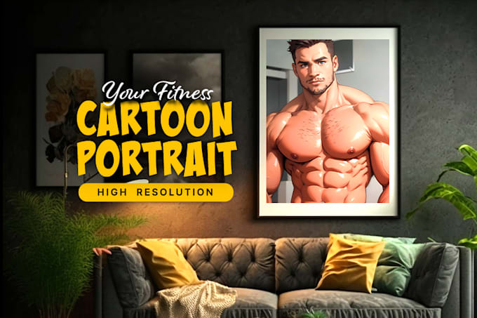 Create your perfect fitness cartoon portrait by Michalrosak | Fiverr