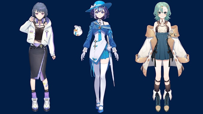 Draw female or male 2d vtuber model, anime art, 2d vtuber rigging ...
