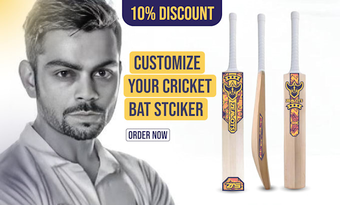 Design amazing cricket bat stickers with energetic design by ...