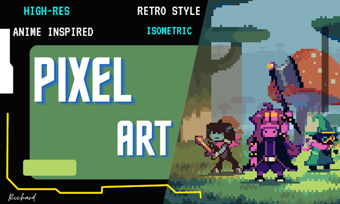 Create stunning 8 bit pixel art, 16 bit sprite, retro pixel art by ...