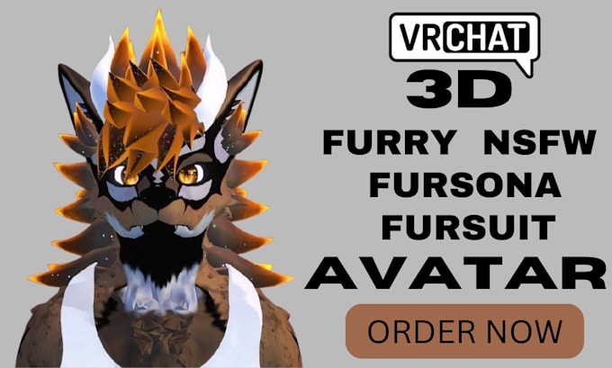 Do custom 3d furry avatar, fursuit, fursona, oc, vrc furry, furry nsfw ...
