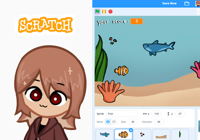 Create a cute scratch game based on your idea by Kitkuu | Fiverr