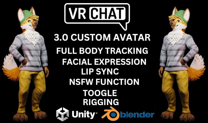 Create custom 3d vrchat avatar, furry model, nsfw, fursona by Arya_vr | Fiverr