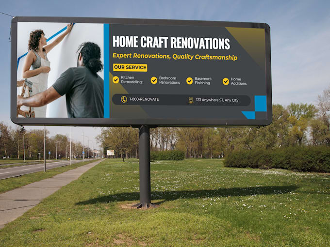 Design custom creative billboards, yard signs, roll up, and banner ads ...