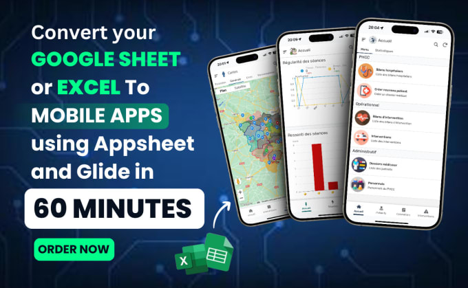 Develop mobile app with glide and appsheet, appscript, adalo, bubble ...