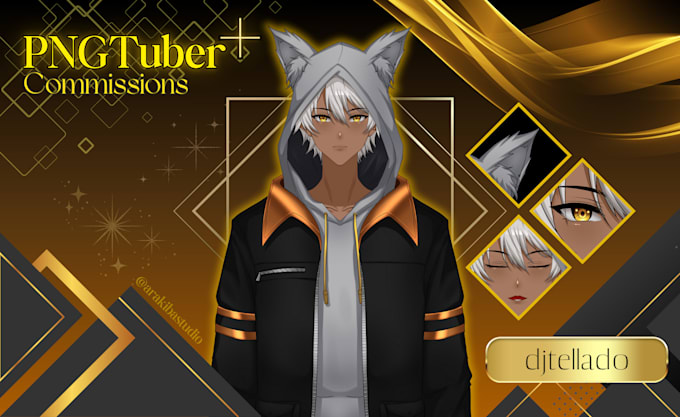 Draw pngtuber plus simplified vtuber model in anime style for stream ...