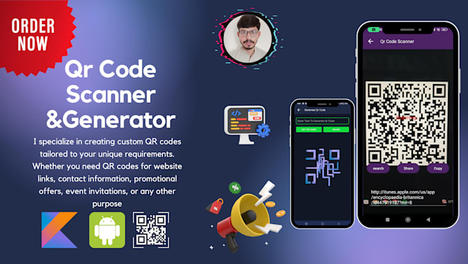 Create best qr code scanner and generator android app by Attamuhammad283 | Fiverr