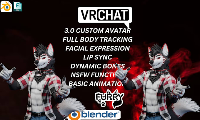 Vrchat avatar furry avatar vseeface 3d model vrchat by Neonade1 | Fiverr