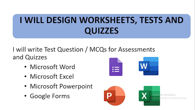 Design worksheets, tests and quizzes by Afrs2023 | Fiverr