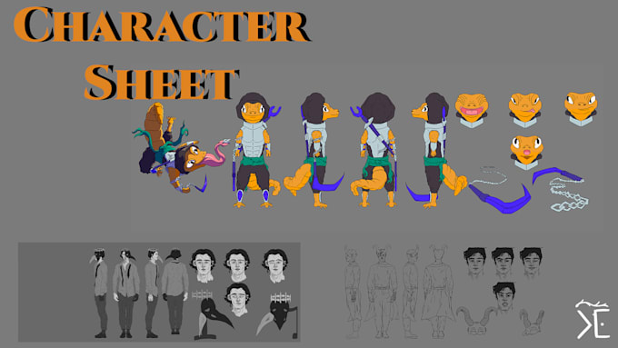 Draw a character sheet by Knightemil | Fiverr
