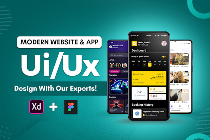 Do mobile app ui ux design, dashboard ui ux design, website ui design in figma by Hamza78611 ...