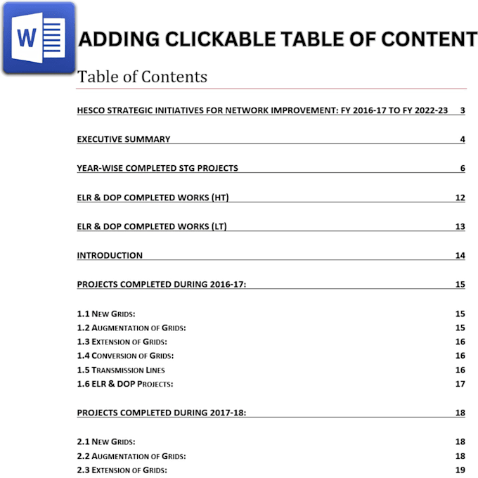 Create a clickable table of contents in your ms word doc by Thegeni3 | Fiverr