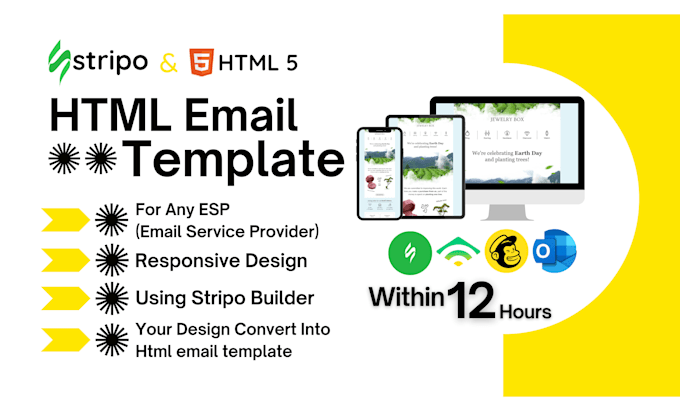 Make professional email template using stripo and html by Bithe_munni ...