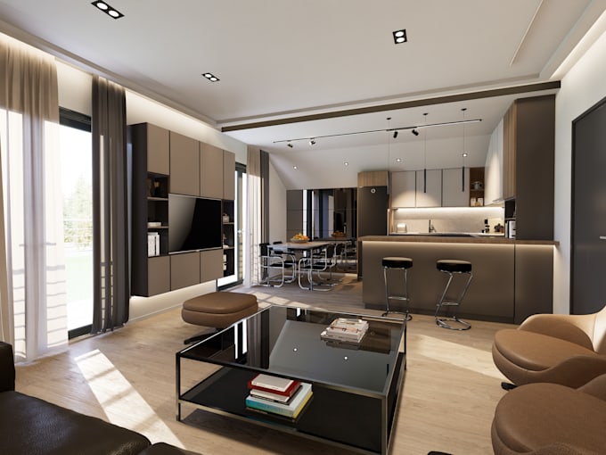 Create realistic interior design by Nevena_arch | Fiverr