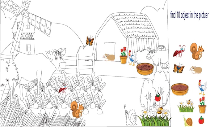 Draw hidden object picture and find illustration by Designer_borsha ...