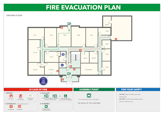 Design fire emergency evacuation map for your need by Faizansworld | Fiverr