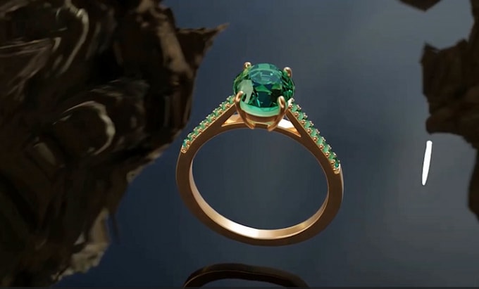 Realistic 3d jewelry design 3d ring visualization jewelry animation ...