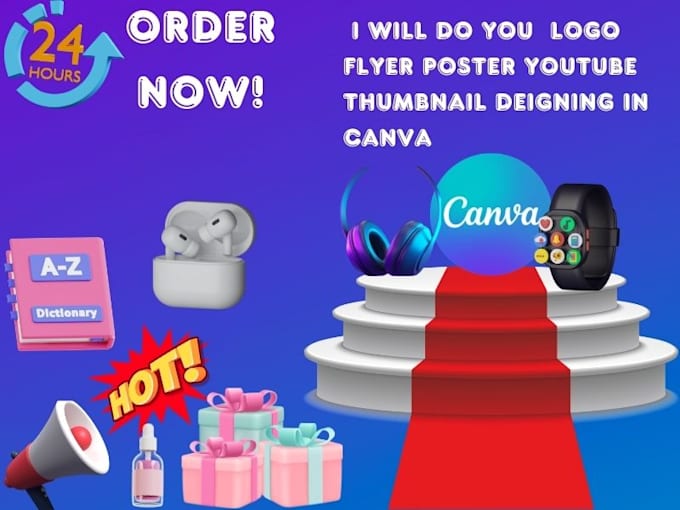 Do you logo flyer poster youtube thumbnail deigning in canva by ...