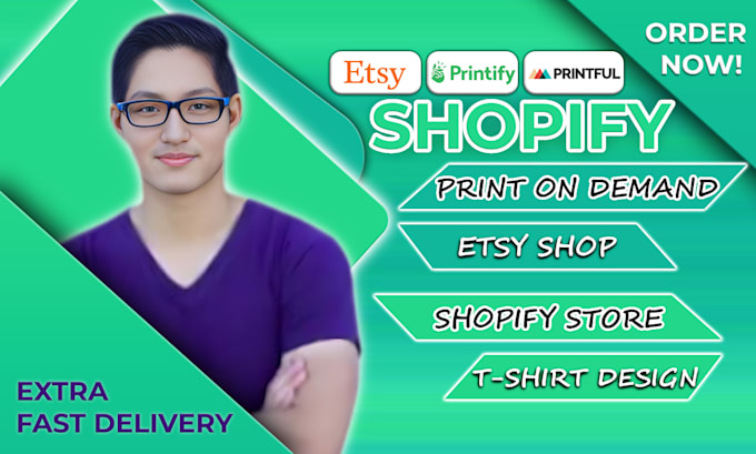 Do print on demand etsy shop, shopify store, and t shirt design on printify by Sunshine_team12 ...