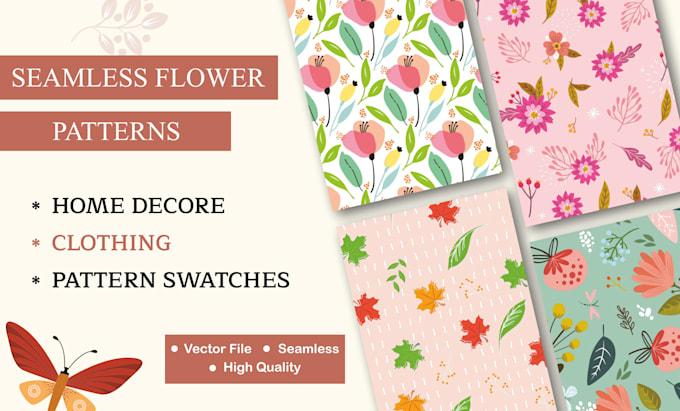 Design seamless repeat vector patterns by Creative2canvas | Fiverr