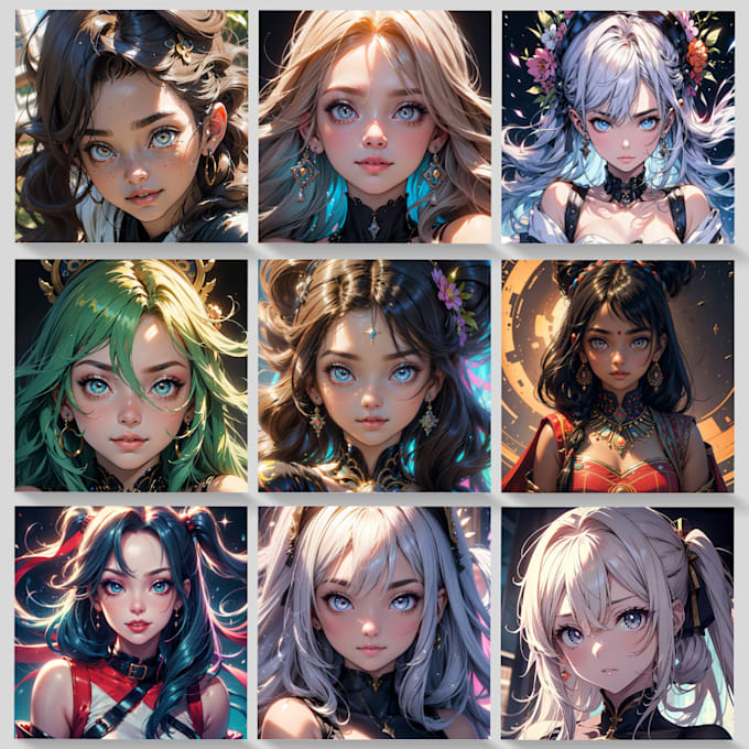 Create 10 pretty profile pictures for you and fast by Milkshake_aiart ...