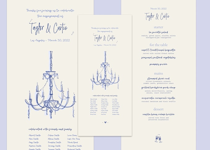 Design unique illustrative wedding menus and stationary by Inam_designs ...