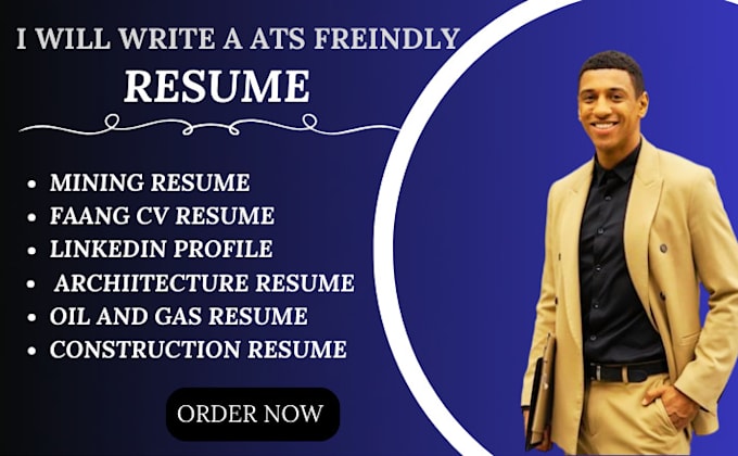 Write a ats friendly resume for oil and gas faang mining and ...