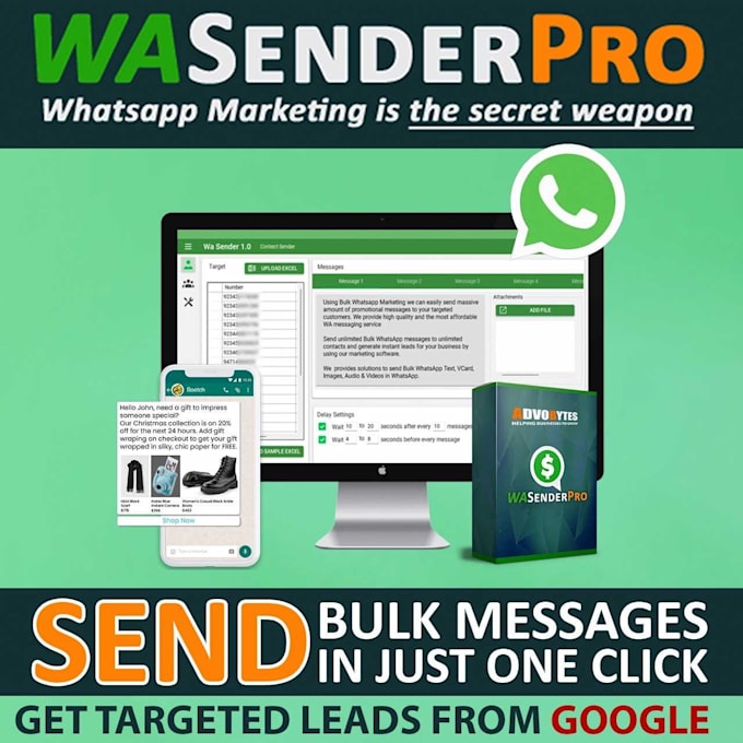Install whatsapp bulk messages sender software on your pc by ...