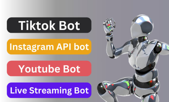Develop automated tiktok bot, live streaming bot, instagram api bot ... Develop automated tiktok bot, live streaming bot, instagram api bot ...