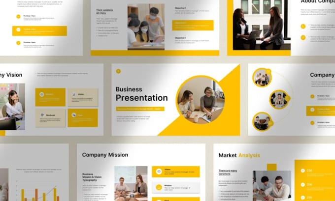 Design modern powerpoint presentation template, goggle slides company ...